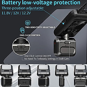 Dash Cam Hardwire Kit, Car Dash Camera USB C Charger Hard Wire Kit with Motion Detection for Dashcam DC12-24V to 5V/2.5A Low Voltage Protection 24h Parking Mode Fuse Tap for Dashcam(Motion DETECT)