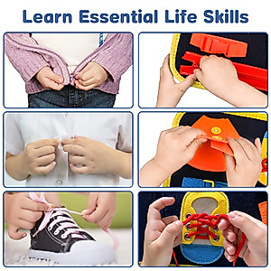 Toddler Toys for 1 2 3 4 Year Old Girls Boys,Busy Board Montessori Toys for 1-4 Year Old,Sensory Toys for Toddler Age 2-4,Preschool Educational Toys for Developing Basic Skill,Gifts for 2-4 Year Old