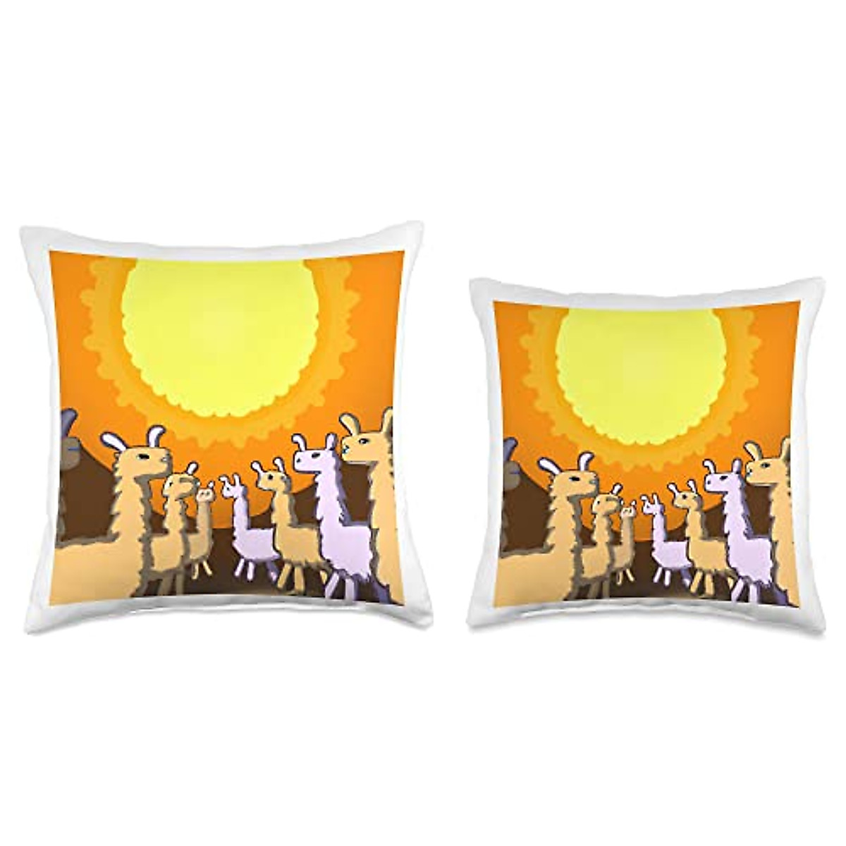 Pachamama designs Llamas in The Sun Throw Pillow, 16x16, Multicolor