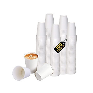 Smygoods 8oz Coffee Cups, Disposable Paper Cups, Espresso Cups, 100 Count