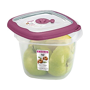 Tribello Plastic Freezer Food Storage Container with Lids Microwave/Dishwasher Safe Steam Vent/Air-Tight Lid Square Medium 40 Oz 4-Pack, 5-Cup