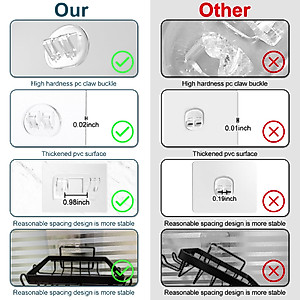 20pcs Shower Caddy Adhesive Replacement, Strong Adhesive for Shower Caddy Sticker, Shower Caddy Adhesive No Drilling for Corner Shelf Basket, Bathroom Storage Shelves, Kitchen Racks and Soap Holder