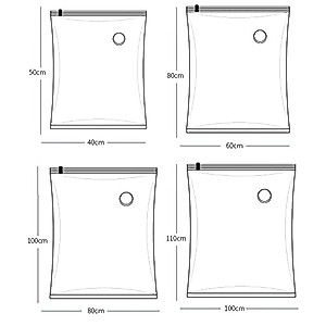 C-LARSS Vacuum Storage Bag, Space Saver Bags for Clothes, Pillows, Comforters, Blankets Storage, Dusts-Proof PE Compression Vacuum Seal Bag 60x80cm