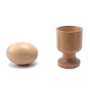 DANNI Montessori Exercise Ball and Egg Cup Set, Wooden Object Fitting Toy for Coordination, Early Education, Kids Basic Life Skills Practice, 2 Pieces