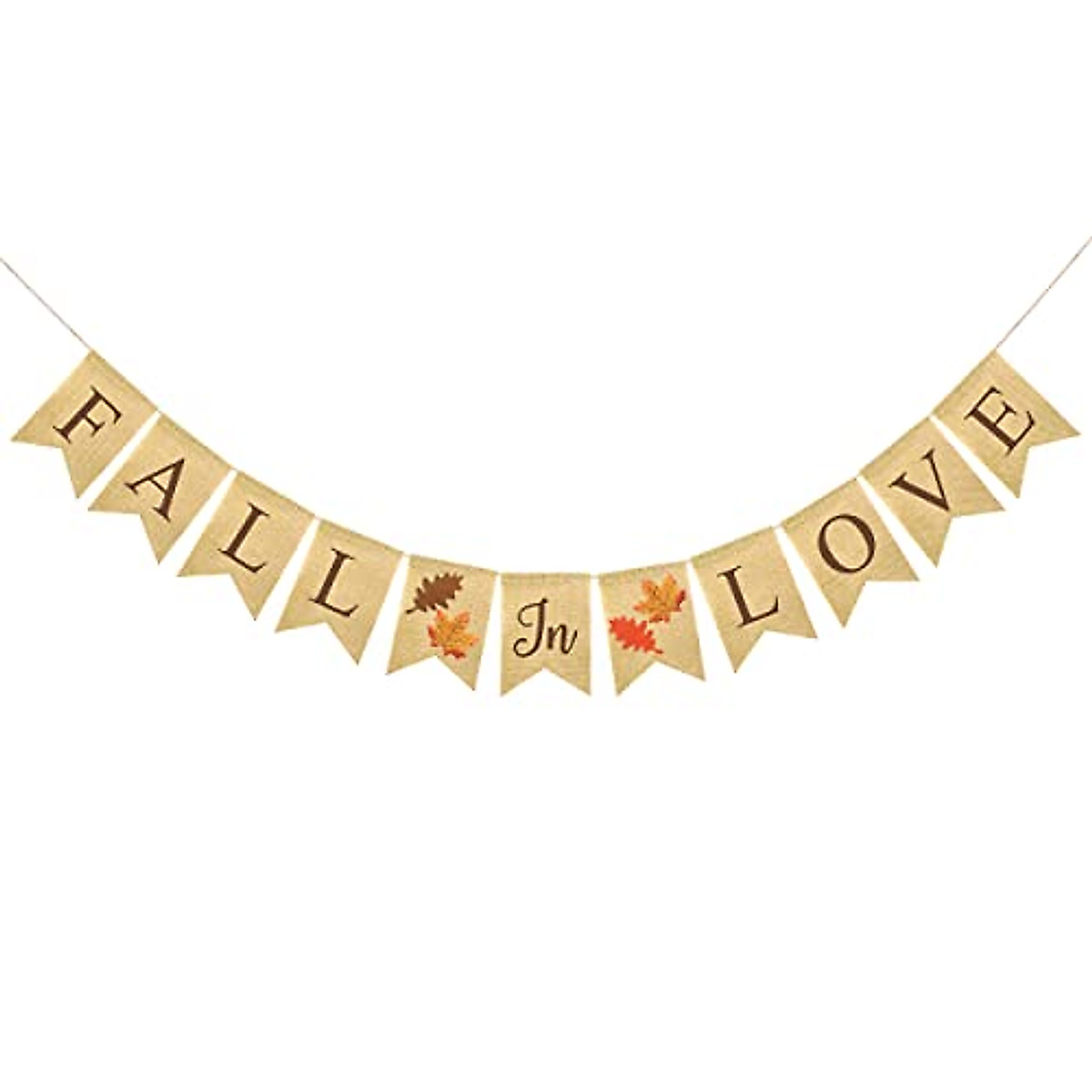 FAKTEEN Fall in Love Maple Leaf Burlap Banner for Fall Autumn Wedding Bridal Shower Engagement Party Decorations Garland Fall Thanksgiving Hanging Decor