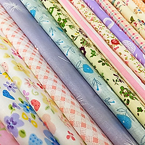 flic-flac Quilting Fabric Squares 100% Cotton Precut Quilt Sewing Floral Fabrics for Craft DIY (12 x 12 inches, 60pcs)