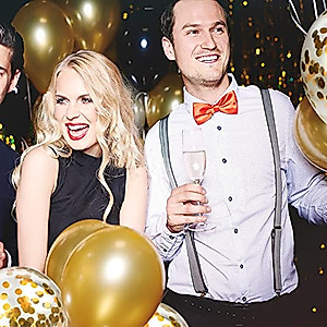 CANREVEL 120pcs Black and Gold Balloons Confetti Metallic Black Gold Latex Balloons Garland kit for Birthday Graduation Wedding Anniversaries Bachelorette Party Decorations