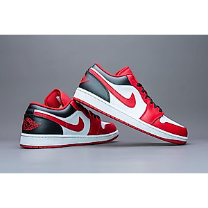 Jordan Mens Jordan 1 Low 553558 163 Bulls - Size 13 Black/White/Red