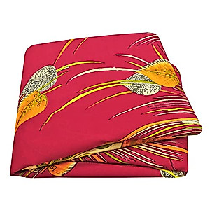 Peegli Indian Vintage Red Printed Textile Silk Blend DIY Fabric Casual Dress Material