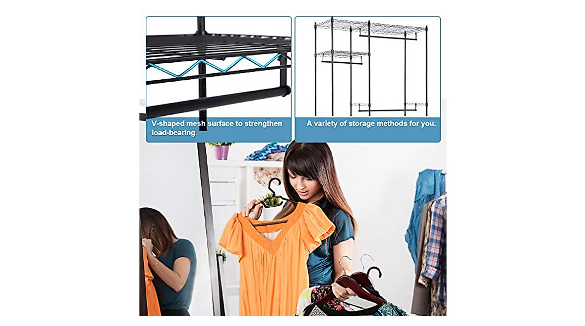 Heavy Duty Adjustable Clothes Rack - Sturdy Storage Solution
