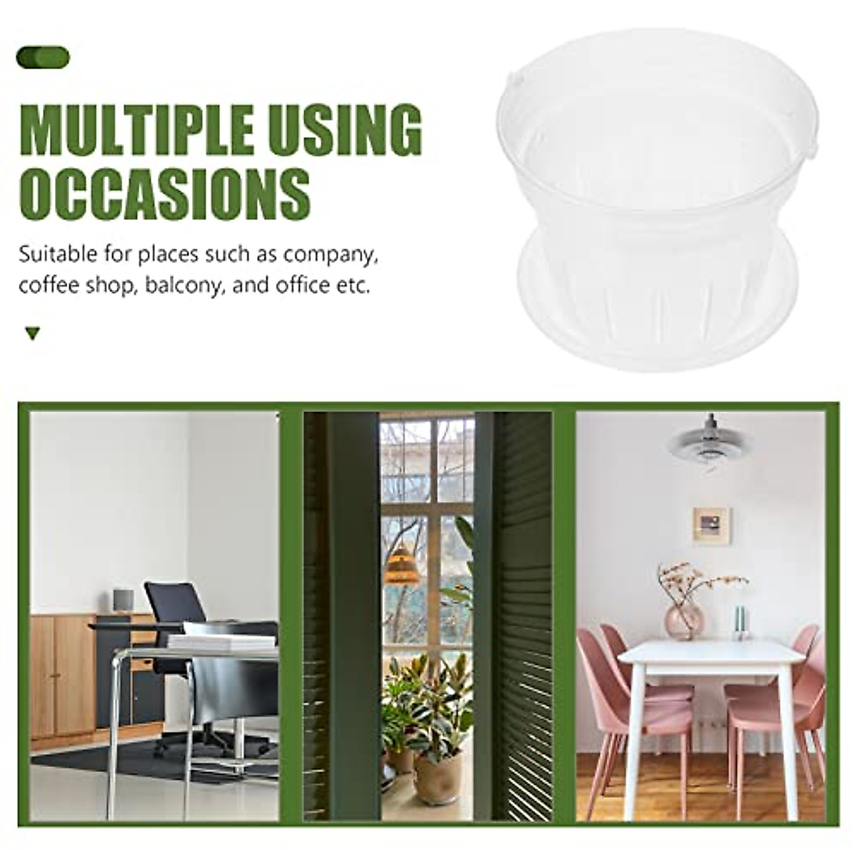 Yardwe 1set Bonsai Patio Ventilate for Plastic Cactus Starting Floral Rounded Saucer Drainage Flowerpot Bucket Trays Saucers, with Bar Pot, Starter Flowerpots Seedling X. Indoor