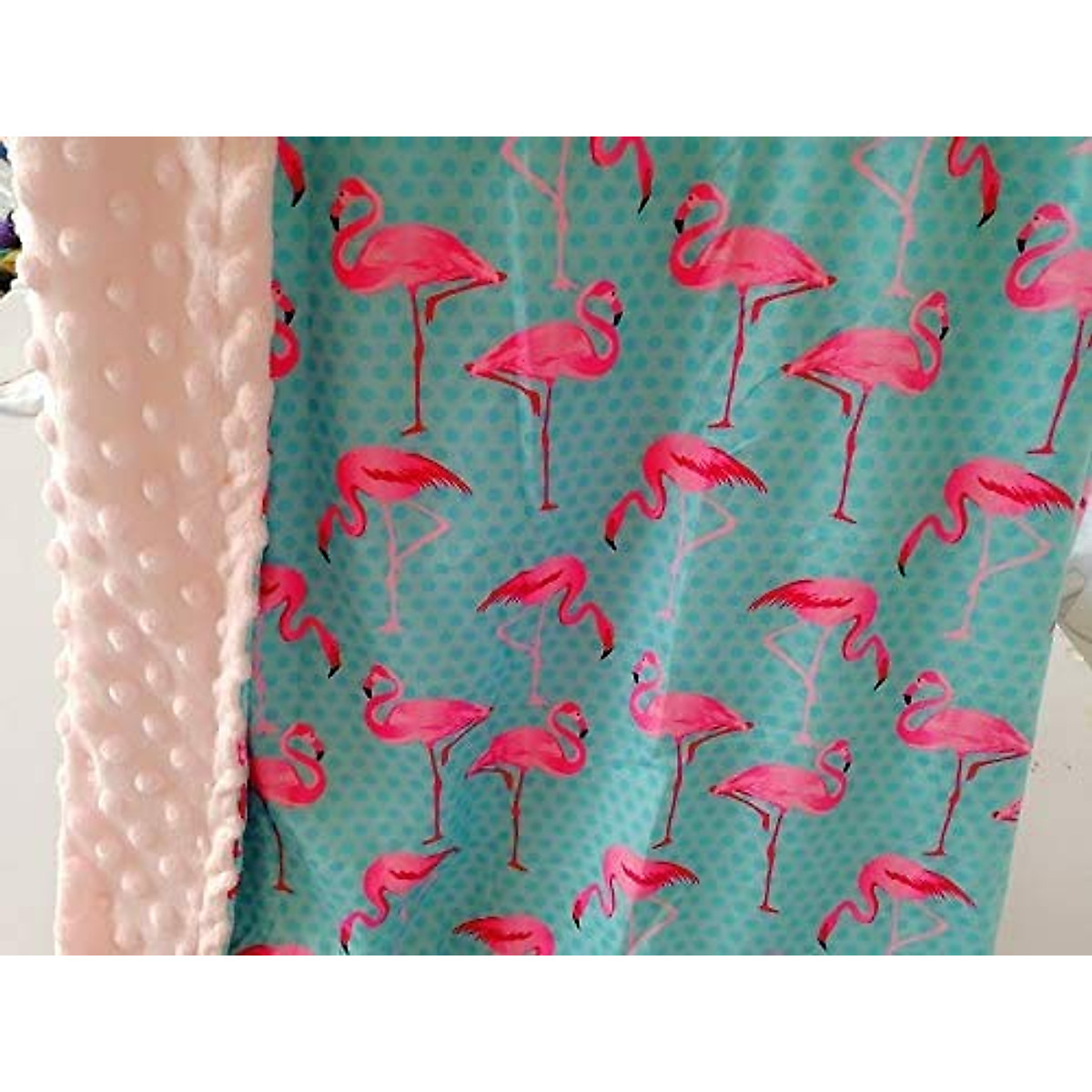Baby Blanket Super Soft Minky Blanket with Double Layer Dotted Backing Pink Flamingo Security Blanket for Newborns Nursery Stroller Receiving Toddlers Crib Bedding for Boy or Girl(30 x 40 Inch)