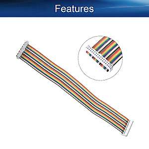 Heyiarbeit 2pcs IDC Rainbow Wire Flat Ribbon Cable 30 Pin 30cm Length 2.54mm Pitch