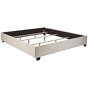 Republic Design House Upholstered Bed Frame Only, Ivory, California King Size, (375-FO-BR)