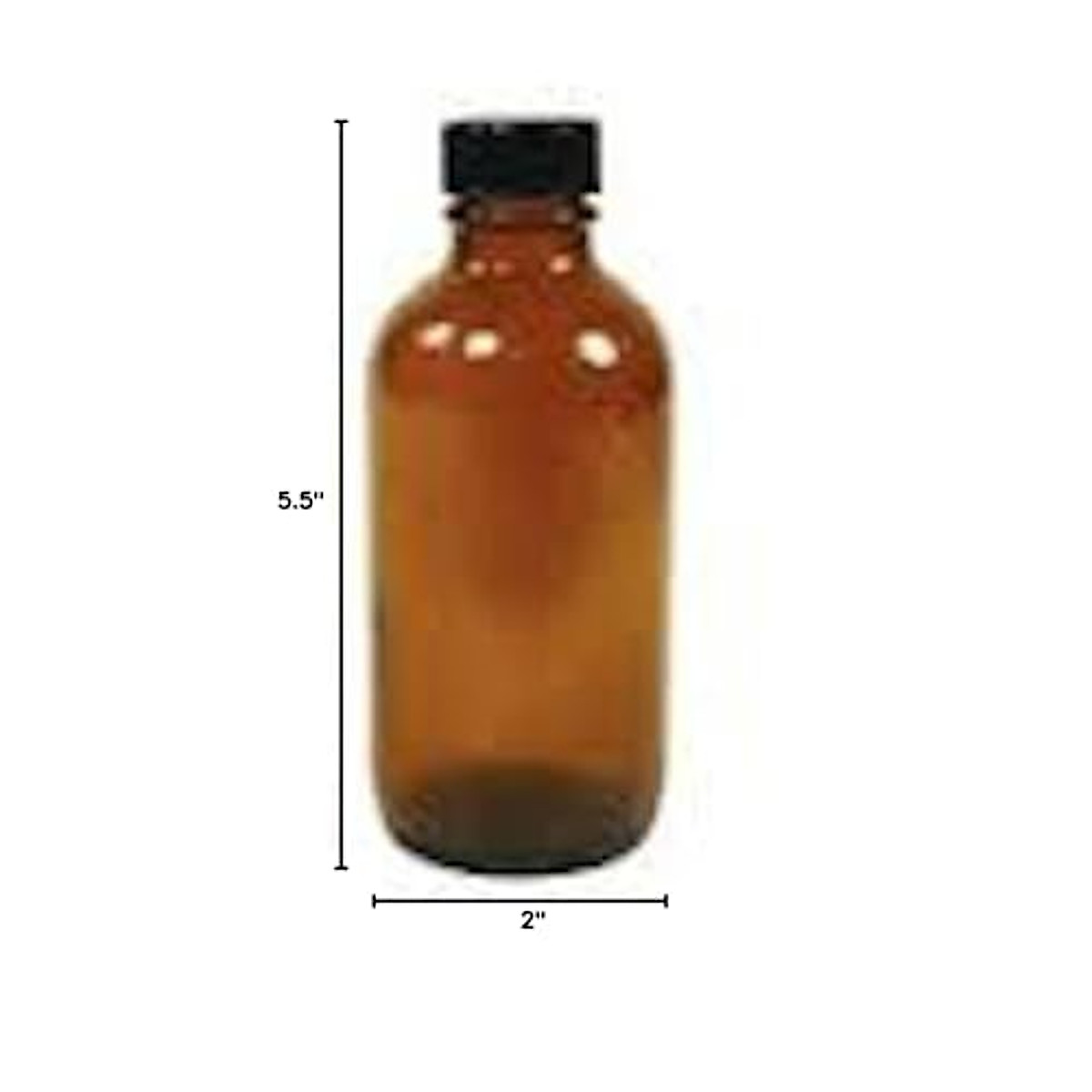 Frontier Natural Products - Amber Glass Round Bottle with Black Cap - 8 oz.