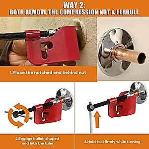 Compression Sleeve Puller Tool Remove Ferrule & Nut Of Pipe, Ferrule Puller For 1/2” Copper Water Compression Sleeve & 1/2-Inch Copper Tubing, Plumbing Tools Compression Ring Removal Tool