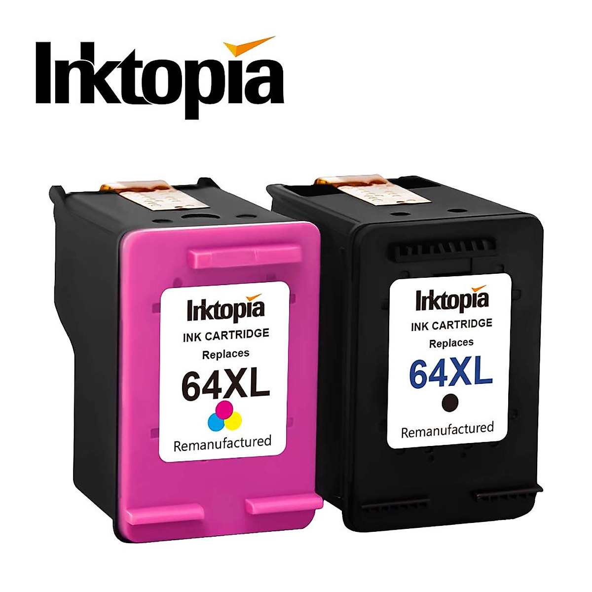 Inktopia Remanufactured Ink Cartridge Replacement for HP 64 XL 64XL for Envy Photo 7858 7855 7155 6255 6252 7120 6232 7158 7164 Envy 5542 Tango X Terra Printer (1 Black, 1 Tri-Color)