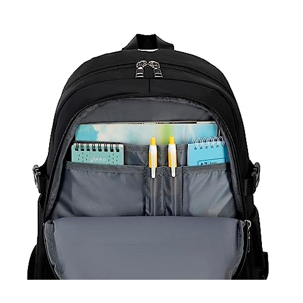 Teecho Waterproof School Backpack Set for Girl Fashion Women Backpack Purse College Bookbag Black