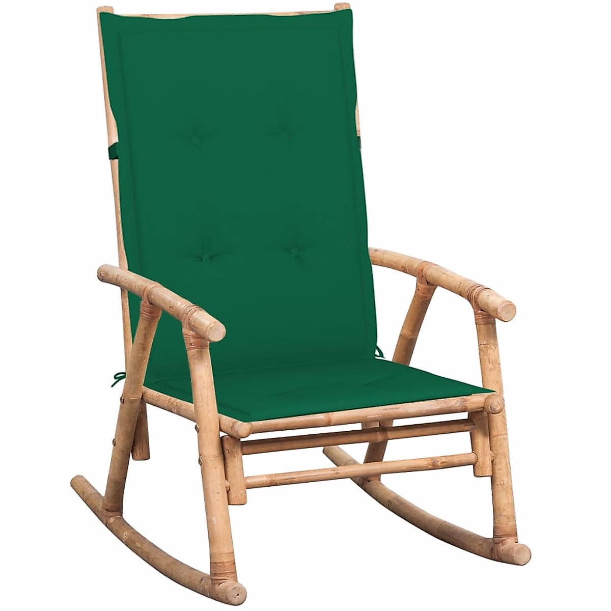 Tidyard Rocking Chair with Cushion Bamboo Armchair for Patio, Balcony, Porch, Backyard Style B