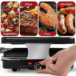 Fajiabao Electric Korean BBQ Indoor Grill Table Smokeless Portable Raclette Grill Nonstick with 8 Cheese Maker Pans Temperature Control & Dishwasher Safe 1300W Ideal for Parties and Family Fun