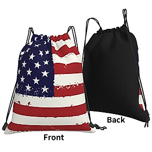AIMASTZ Usa Flag Unisex Drawstring Backpack Bag Sport Gym Dance Travel Sackpack