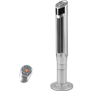 Xbeauty Tower Fan Oscillating 360 Degrees Ionizer Standing Fan 3 Wind Modes 8 Wind Speeds Quiet Bladeless Fan with Timer & Remote Control for Bedroom/Living room (Silver)