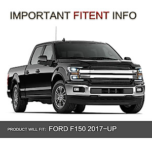 VLAND Headlights Assembly Fit for Ford F150 2018-2020, XL, XLT, Platinum, Lariat, Limited, SSV, King Ranch, Full LED Headlamp with DRL, Sequential Turn Signal, Plug-and-play, Black