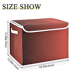 innewgogo Black Red Gradient Storage Bins with Lids for Organizing Foldable Storage Box With Lid with Handles Oxford Cloth Storage Cube Box for Toys