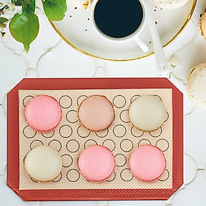 Baking Sheet with Silicone Mat Set of 4 [2 Sheets + 2 Mats], Deedro Stainless Steel Cookie Sheet Baking Pan with Silicone Baking Mat, 9 x 7 x 1 Inch, Non Toxic, Heavy Duty, Easy Clean