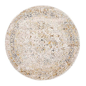 nuLOOM Shaunte Vintage Speckled Area Rug, 8' Round, Gold