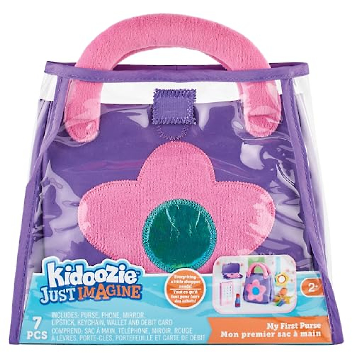 Kidoozie My First Purse - Pretend Play Purse with Wallet, Credit Card, Lipstick, Mirror, and More for Ages 2+. Kids Will Love Pretending to be Grown-ups!