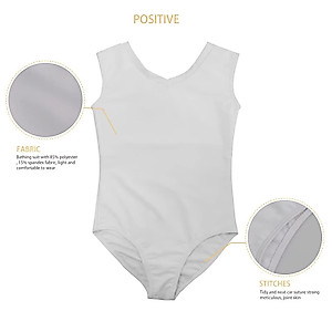 Rnyleeg Christmas Gymnastics Leotards for Girls Tumbling Dance Leotards Kids Athletic Gymnastics Christmas Costume White Red&Blue