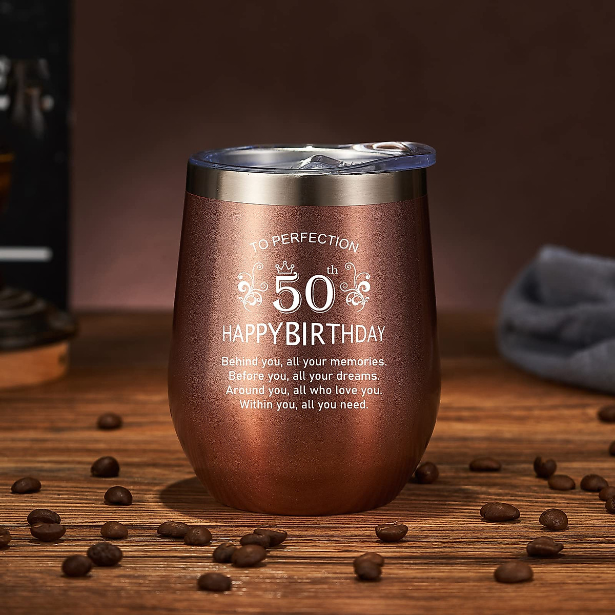 21st Birthday Gifts for Her, 2003 Happy 21st Birthday Decorations for Her, Women, Daughter, Friend, Sister Unique Turning 21 Gift Funny Gift Ideas for 21 Years Old - 12 Oz Wine Tumbler (Rose Gold)