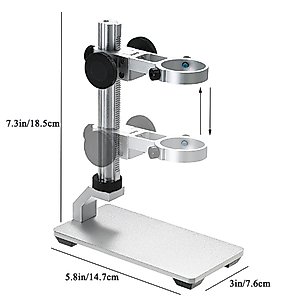 Jiusion Aluminium Alloy Universal Adjustable Professional Base Stand Holder Desktop Support Bracket for Max 1.4" in Diameter USB Digital Microscope Endoscope Magnifier Loupe Camera