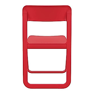 Compamia Dream Commercial Grade Folding Resin Outdoor Chair Red