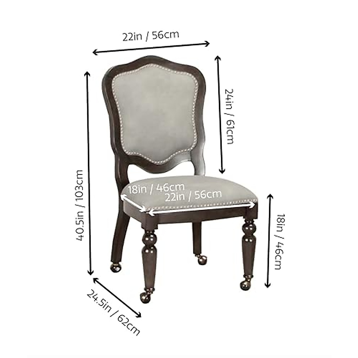 Sunset Trading Vegas Game and Dining Single Chair, Casters, Gray