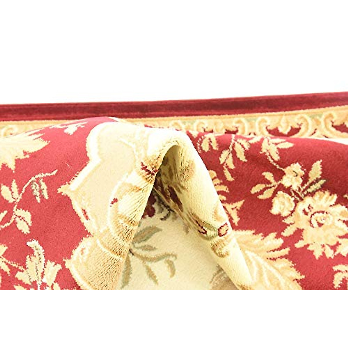 Unique Loom Versailles Collection Traditional Classic Floral Motif Area Rug (8' 0 x 10' 0 Rectangular, Burgundy/ Ivory)