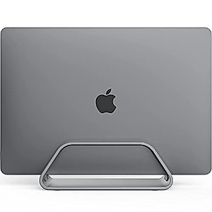 HumanCentric Vertical Laptop Stand for MacBook, Compatible with MacBook Pro Stand, MacBook Air Stand, Laptop Holder for Apple Laptop Desk Stand, Aluminum Laptop Vertical Stand, Space Gray Mac Stand