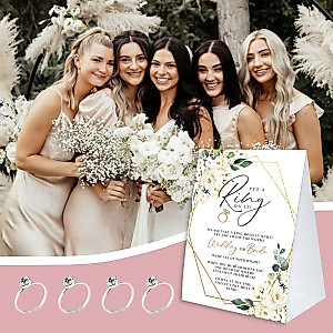 Bridal Shower Ring Game, Put a Ring On It Bridal Shower Game with 50 Fake Rings, Bridal Shower Decorations, Wedding Game, Bachelorette Hens Party Game for Guests - RG07
