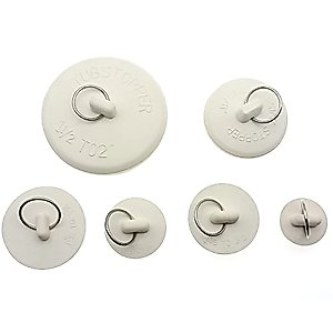 6 Pcs Drain Stopper Sink Stopper Drain Plug with Pull Ring for Bathtub, Kitchen, Bathroom and Laundry Sink [FDXGYH, 6 Different Sizes, White]