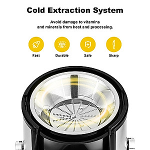 1000W 5 Speeds LCD Screen Centrifugal Juicer Machines Vegetable and Fruit, Realife Juice Extractor with Big 3" Wide Chute, Anti-drip Compact Juice Maker, Easy Clean, High Juice Yield, BPA Free