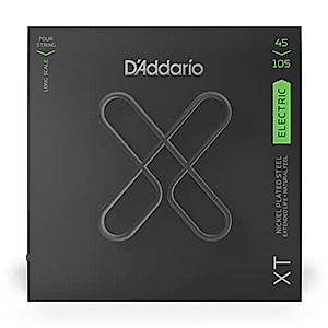 D'Addario XT Coated Bass Strings - Electric Bass Guitar Strings - 4-String, Lt. Top/Med. Bottom, 45-105