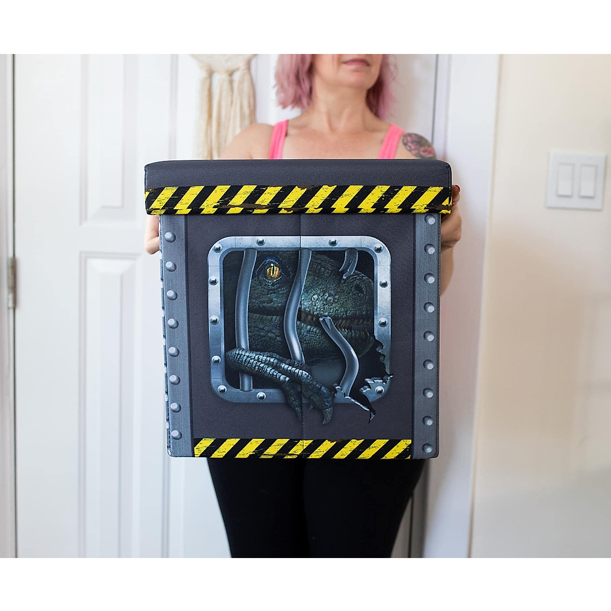 Jurassic World Foldable Storage Bin Cube Organizer with Lid | 15 Inches