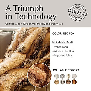 Fabulous-Furs Donna Salyers Faux-Fur Throw Blanket, Plush and Soft Blanket, 60x72 in, Red Fox