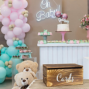 Darware Wooden Wedding Card Box for Receptions (Brown), Rustic Farmhouse Decorative Card Receiving Box for Birthdays, Showers, Graduations and More