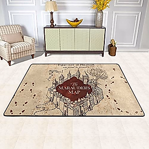 I Like Exercise Marauders Map Carpet Area Carpet Picnic Mat Beach Mat Bedroom University Dormitory Living Room Comfortable and Durable Decorative Carpet72 X48