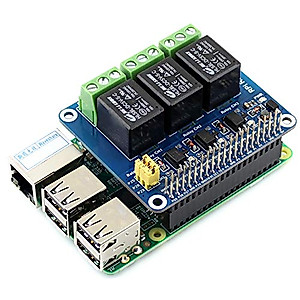 waveshare RPi Relay Board Raspberry Pi Expansion Board, Three Channel (3-CH) Power Relay Module for Raspberry Pi 4B/3B+/3B/2B/A+/B+, Loads up to 5A 250V AC or 5A 30V DC