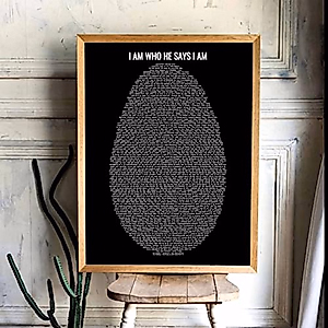 Fingerprint 70 Bible Verses on Identity by Project Made New, Jesus Painting, Thumbprint, Christian Art, lds art, Bible Art, Scripture Art Print Gods Thumbprint Fingerprint (White, 20x30)