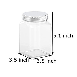 24 Ounce Clear Plastic Jars Storage Containers With Lids For Kitchen & Household Storage Airtight Container 3 PCS