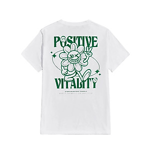 COZYEASE Men's Letter Graphic Tees Short Sleeve Vintage Streetwear T Shirts Casual Summer Tops White Medium